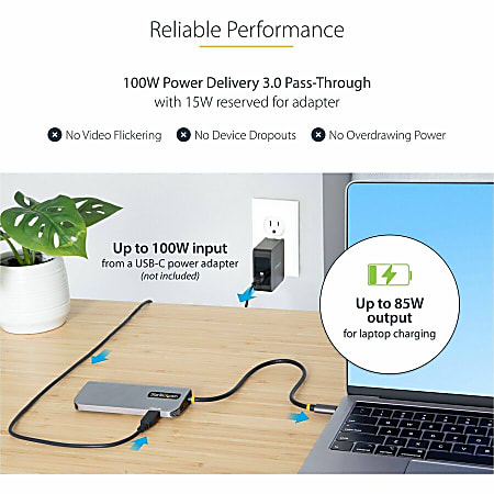 StarTech.com USB C Multiport Adapter 4K 60Hz HDMI HDR10 Video 3 Port ...
