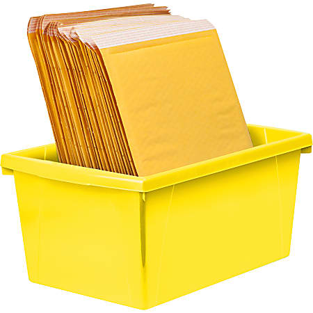 Storex Classroom Storage Bin Medium Yellow Pack Of 2 - Office Depot