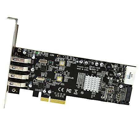 StarTech.com 4 Port PCI Express PCIe SuperSpeed USB 3.0 Card Adapter w ...