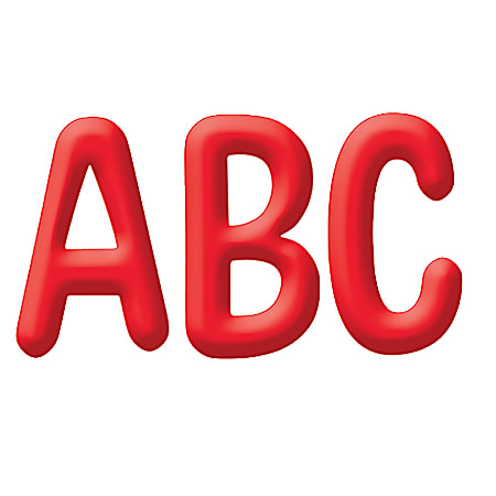 Eureka 4 Deco Letters Color My World Solid Red 180 Letters Per Pack Set Of 3 Packs - Office Depot