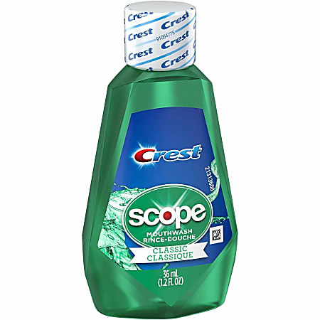 Crest Scope Classic Mouthwash For Bad Breath Mint 1.20 fl oz 180 Carton ...