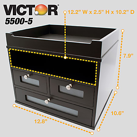 Victor Midnight Black Collection Tidy Tower Organizer - Office Depot