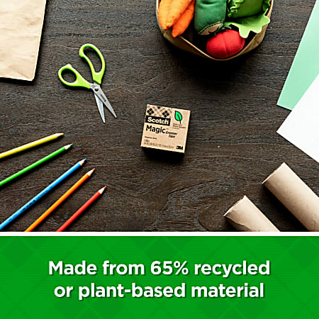 Scotch Greener Magic Tape with Dispenser Invisible 34 in. x 900 in. 10 ...