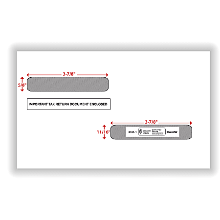 ComplyRight Double Window Envelopes For W 2 52161099 R 5175 Tax Forms 5 ...