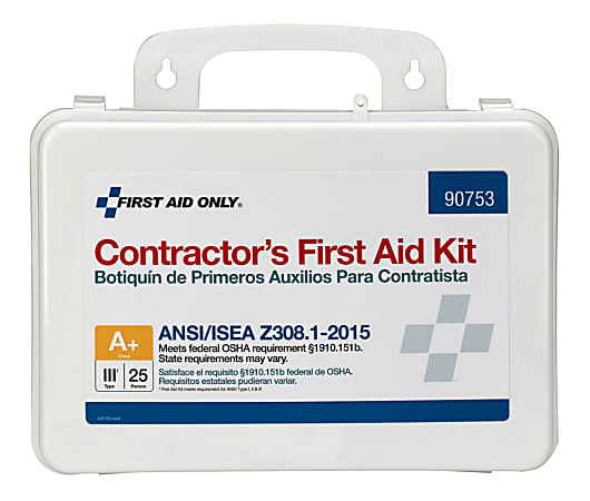 First Aid Only 25 Person Contractor First Aid Kit White 128 Pieces ...