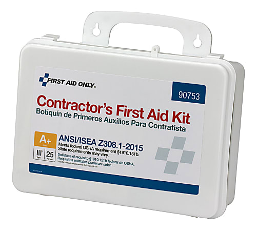 First Aid Only 25 Person Contractor First Aid Kit White 128 Pieces ...