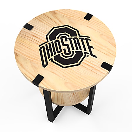 Imperial NCAA Wood Round Side Table With Charger 22 H x 18 W x 18 D ...