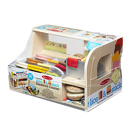 Melissa Doug Pretend Play Educational Toys Slice Stack Sandwich Counter ...