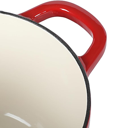 Crock Pot Artisan 3 Quart Enameled Cast Iron Saucepan With Lid RedGold ...