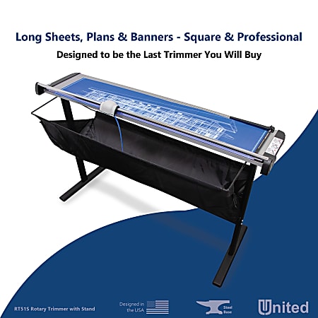 United Commercial Rotary Paper Trimmer With Stand And Fabric Catch Tray ...