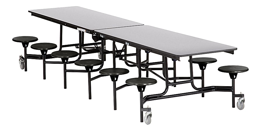 National Public Seating 12 Rectangle Mobile Cafeteria Table With 12 ...