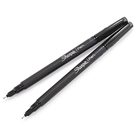 Sharpie Fine Point Pens Fine Point 0.4 mm Black Barrels Black Ink Pack ...