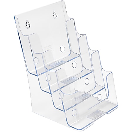 Deflecto 4 Compartment Booklet Holder 10 H x 6 1316 W x 6 516 D Clear ...