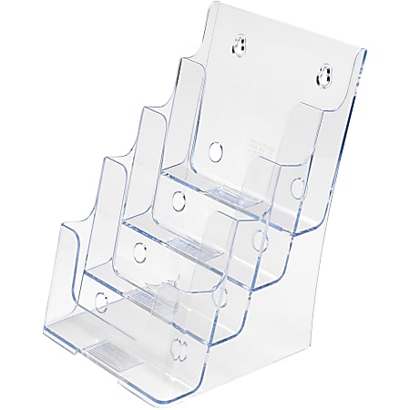 Deflecto 4 Compartment Booklet Holder 10 H x 6 1316 W x 6 516 D Clear ...