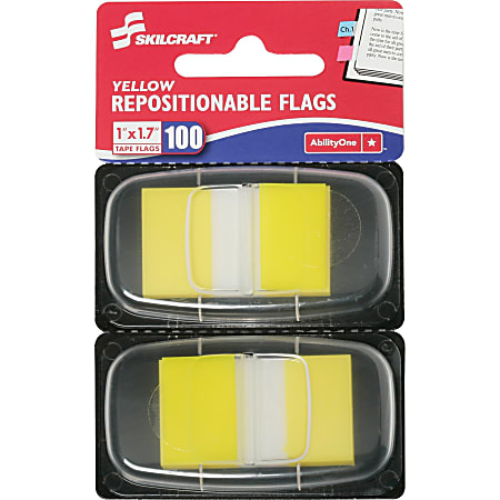 SKILCRAFT 70percent Recycled Color Self Stick Flags 1 x 1 34 Yellow 50 ...