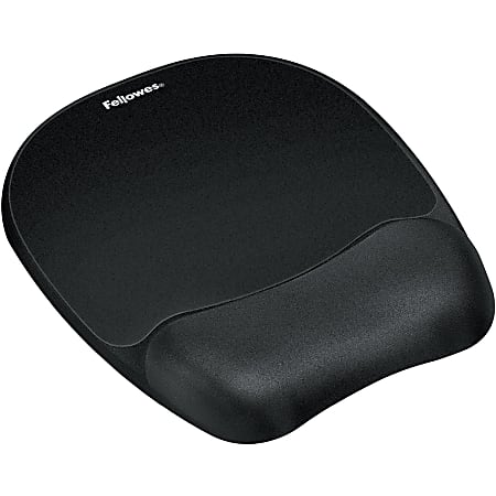 Fellowes Gel Wrist RestMouse Pad Fabric Black Office Depot