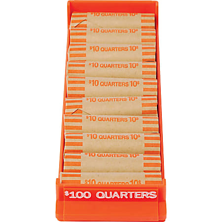 MMF Industries Porta Count System Coin Trays Quarters 100.00 Orange ...