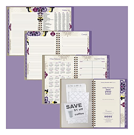 Cambridge Vienna WeeklyMonthly Planner 5 12 x 8 12 Purple January to ...