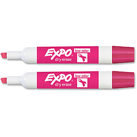 Expo Low Odor Dry Erase Pink Ribbon Markers Chisel Point Pink Pack Of 2