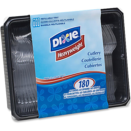 Dixie Plastic Utensils Heavy Weight Cutlery Variety Pack Clear Box Of ...
