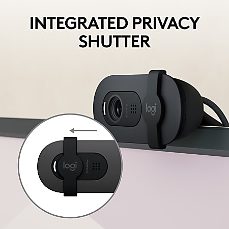 Logitech Brio 100 2.0 Megapixel Webcam 1.26 H x 2.87 W x 2.62 D ...