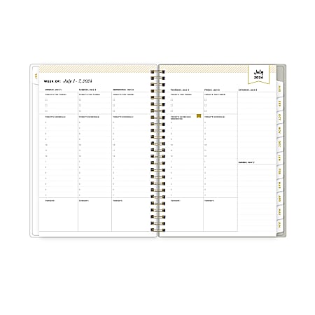 2024 2025 Day Designer WeeklyMonthly Planning Calendar 5 78 x 8 58 Chic ...