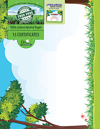 Geographics Tree Free Certificates 8 12 x 11 Outside Scene Pack Of 15 ...