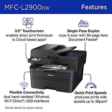 Brother MFC L2900DW Wireless Compact Monochrome All in One Laser ...