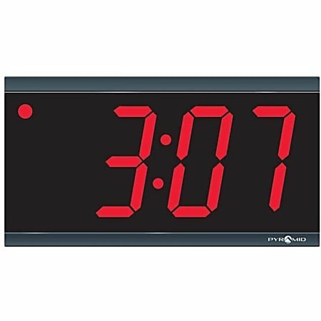 Pyramid 4in x 4 Digit Red LED Digital Wall Clock Digital LED ...