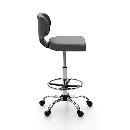 ALPHA HOME Adjustable Ergonomic Faux Leather Office Drafting Chair With ...