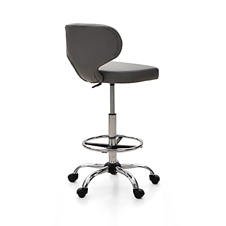 ALPHA HOME Adjustable Ergonomic Faux Leather Office Drafting Chair With ...