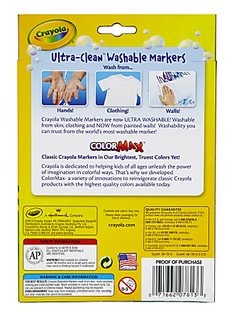 Crayola Washable Markers Thin Line Assorted Classic Colors Box Of 12 ...
