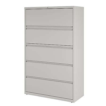 WorkPro 42 W x 18 58 D Lateral 5 Drawer File Cabinet Light Gray ...