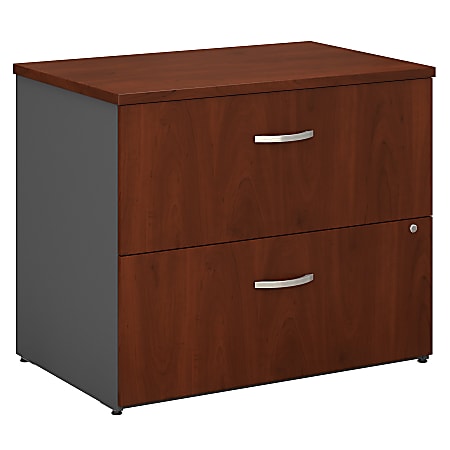 Bush furniture stanford 2 drawer lateral file cabinet in antique black and hansen cherry store