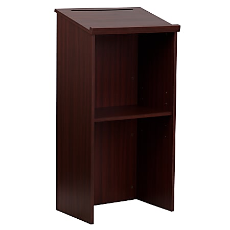 Flash Furniture Stand Up Wood Lectern 45 34 H x 23 W x 15 D Mahogany ...