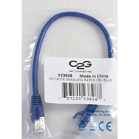 C2G 100ft Cat5e Snagless Unshielded UTP Network Patch Cable Blue ...