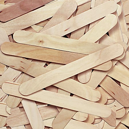 Creativity Street Wood Crafts Jumbo Craft Sticks 6 x 34 x 2mm Natural Box Of 500 Office Depot