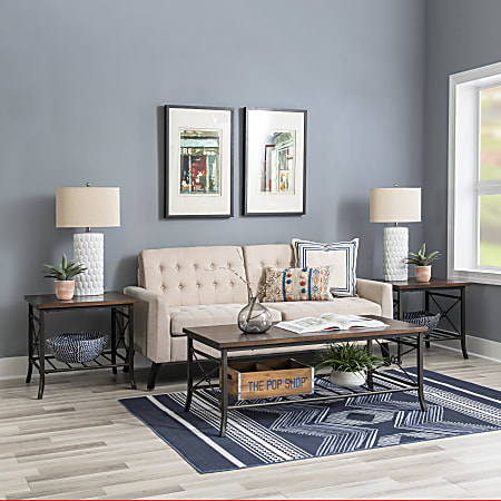 Powell Hepburn 3 Piece Table Set BrownGray - Office Depot