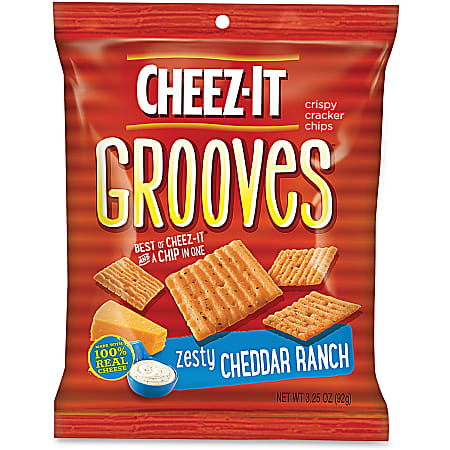 Cheez It Grooves Zesty Cheddar Ranch 3.25 Oz Carton Of 6 - Office Depot