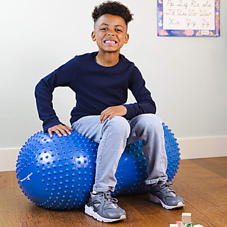 Bouncyband Sensory Peanut Stability Ball 20 x 36 Blue - Office Depot