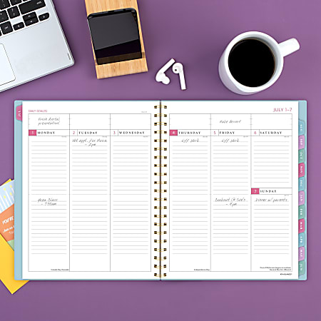 2024 2025 AT A GLANCE BADGE WeeklyMonthly Planner 8 12 x 11 Blue July ...