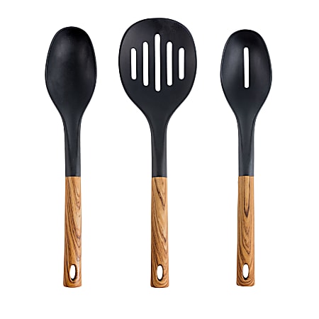 MegaChef Nylon Cooking Utensils Black Set Of 7 Utensils - Office Depot