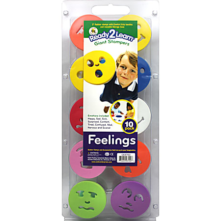READY 2 LEARN Giant Stampers Feelings Set Of 10 - Office Depot