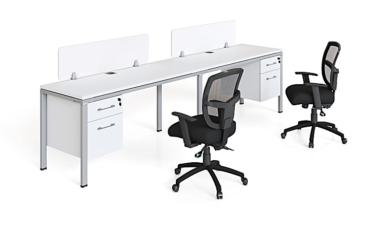 Boss Office Products Simple System Double Desk Side by Side With 2 ...