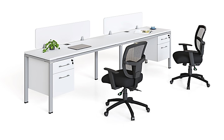 Boss Office Products Simple System Double Desk Side by Side With 2 ...