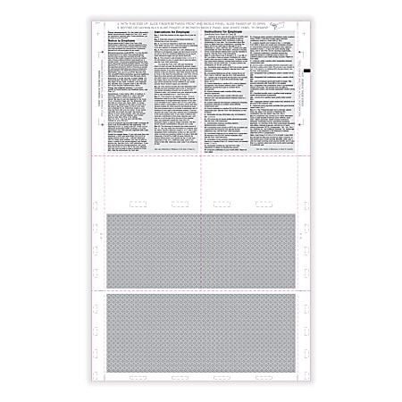 ComplyRight W 2 Tax Forms 4 Up Box With Printed Backer Copy B and C EZ ...