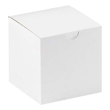 Partners Brand Gift Boxes, 4"L x 4"W x 4"H, 100% Recycled, White, Case ...