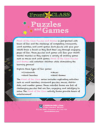 Thinking Kids Front Of The Class Puzzles And Games Grades 1 2 - Office ...