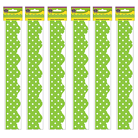 Teacher Created Resources Border Trim Lime Mini Polka Dots 35 Per Pack ...