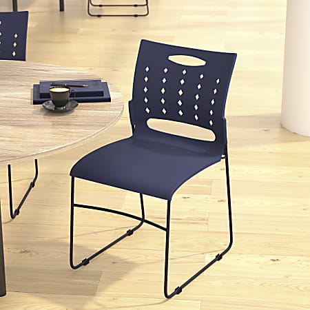 Flash Furniture Sled Base Stacking Chairs With Handles And Air Vent ...